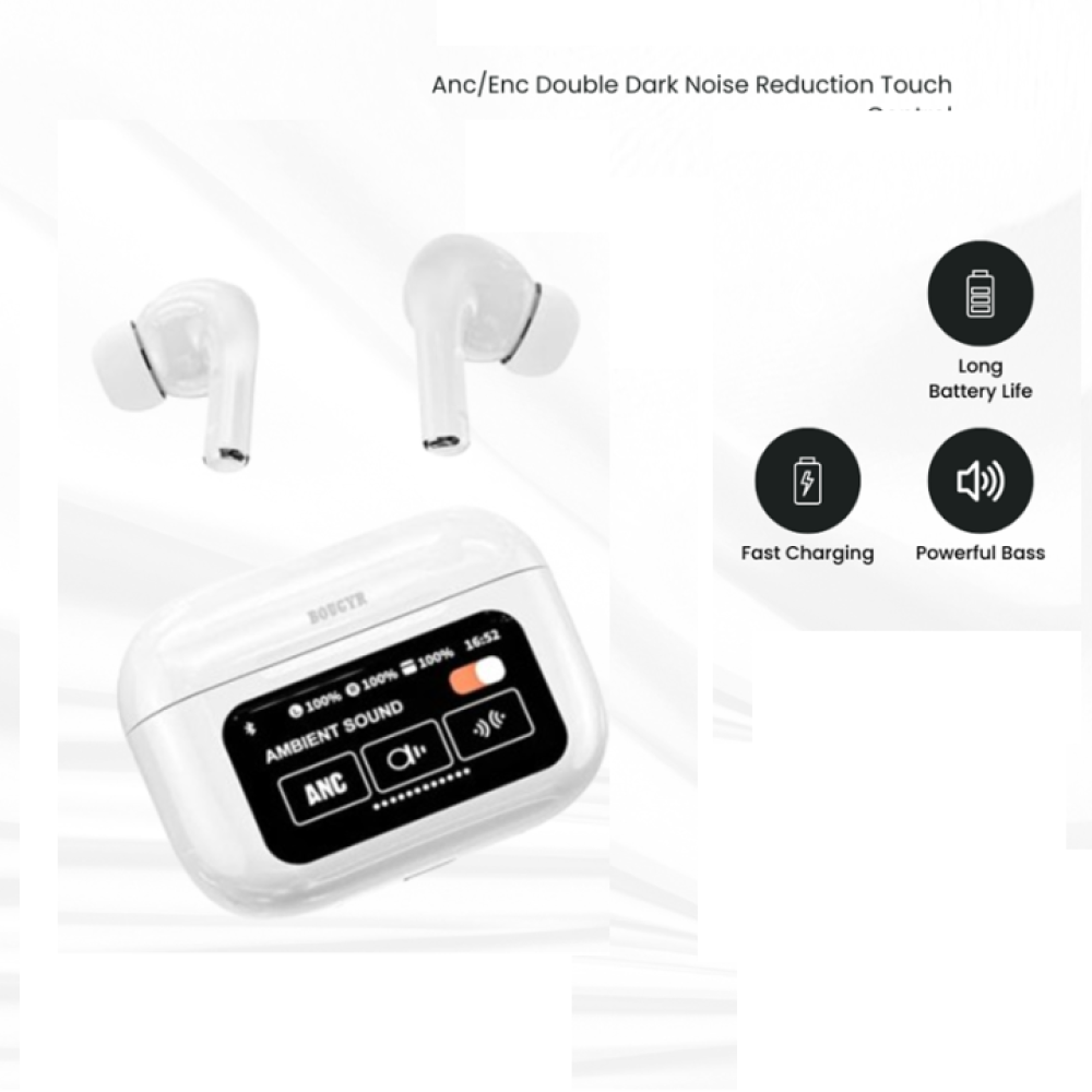 Buy Best A9 Pro ANC ENC Wireless Earbuds Touch Control Double Dark ...