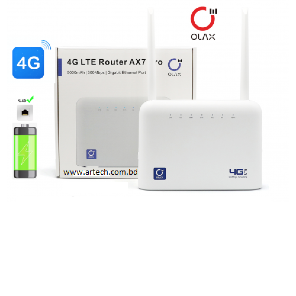 Buy Best OLAX AX7 PRO 4G LTE Sim Router With Battery 5000mAh Ethernet Port 4 Price in Bangladesh
